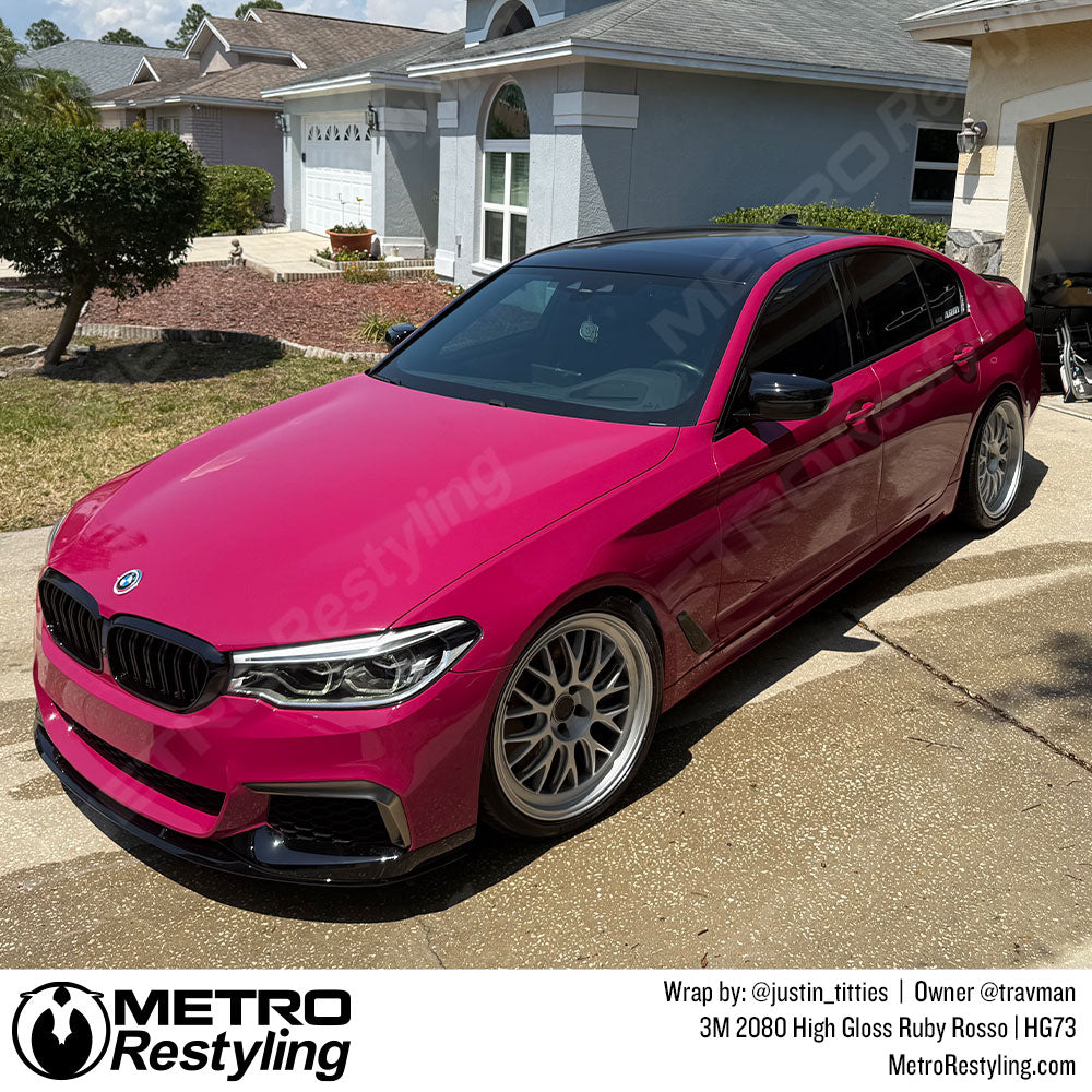 ruby red car wrap