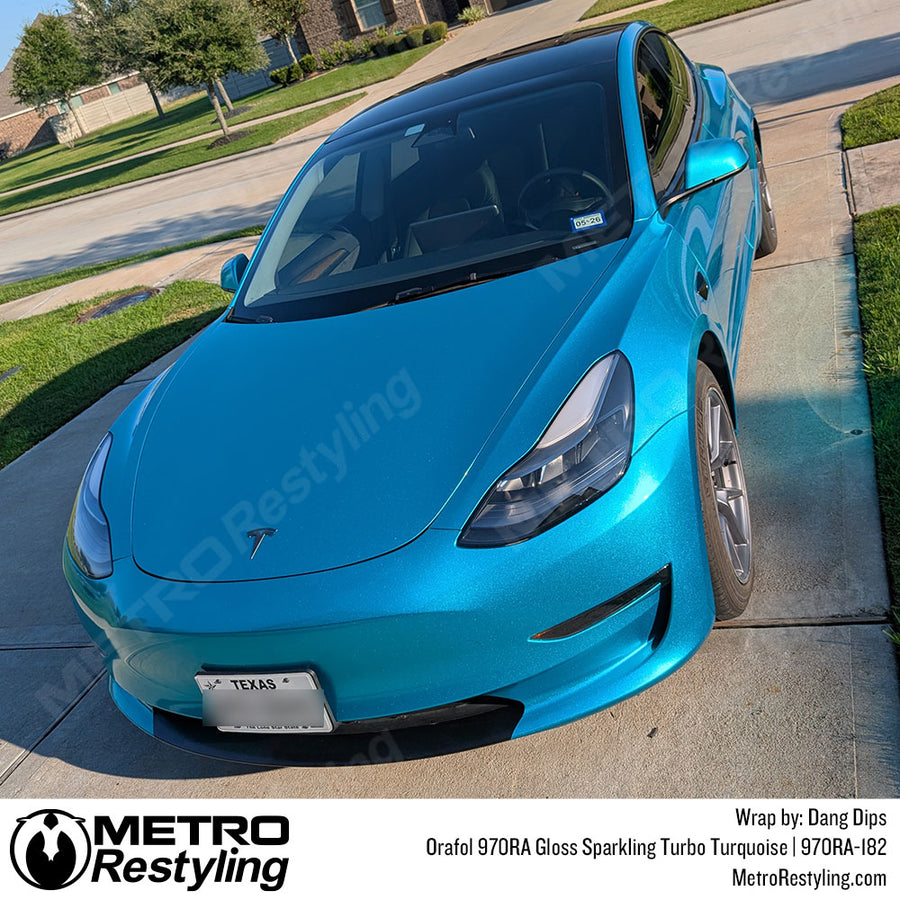 Orafol Gloss Sparkling Turbo Turquoise Vinyl Wrap | Metro Restyling