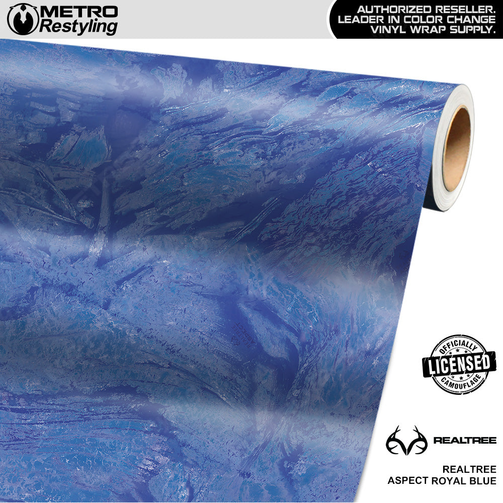 Realtree Aspect Royal Blue Camouflage Vinyl Wrap Film | CamoWraps