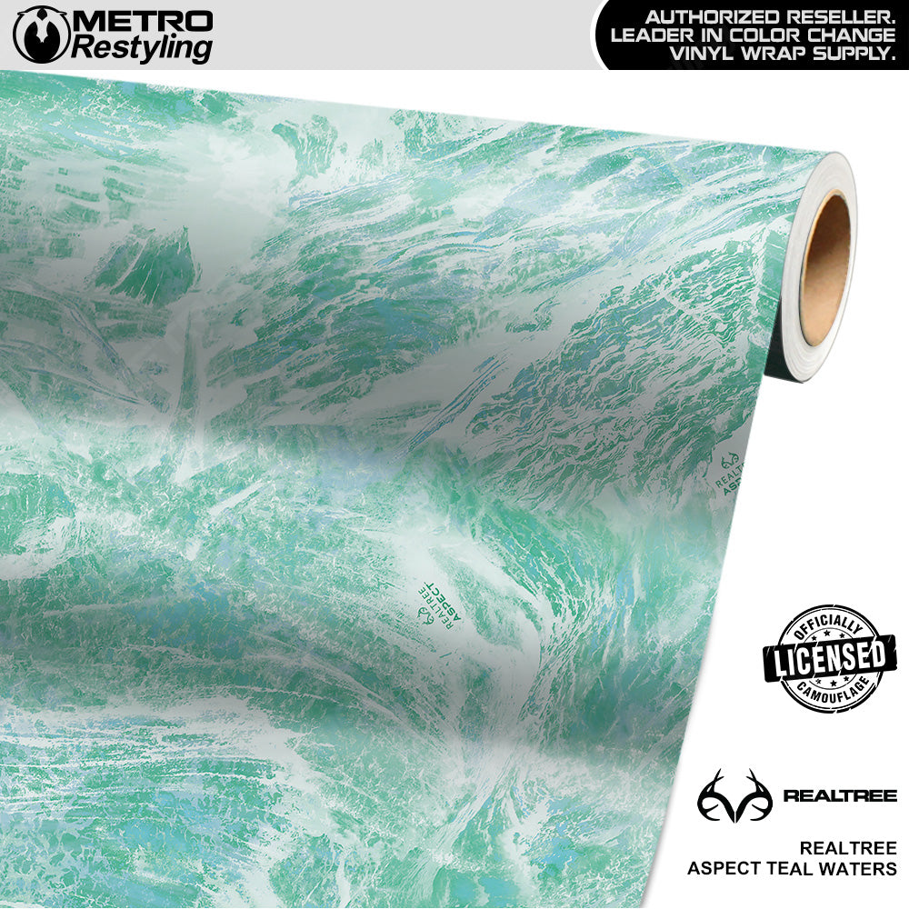 Realtree Aspect Teal Waters Camouflage Vinyl Wrap Film | CamoWraps