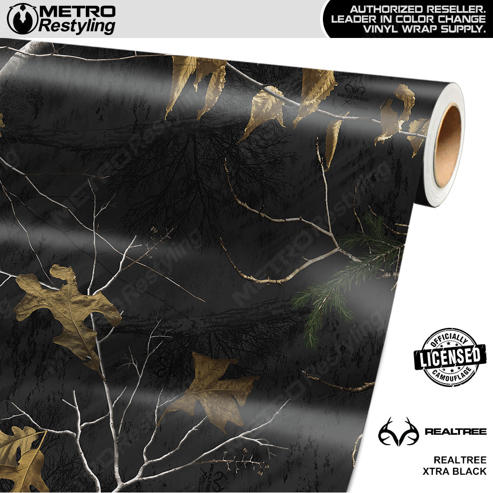 Realtree XTRA Black Camouflage Vinyl Wrap Film | CamoWraps