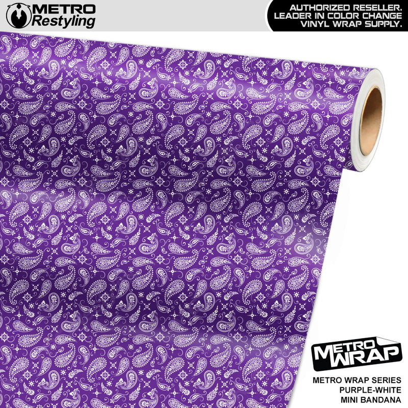 Mini Bandana Purple White - Metro Wrap | Metro Restyling